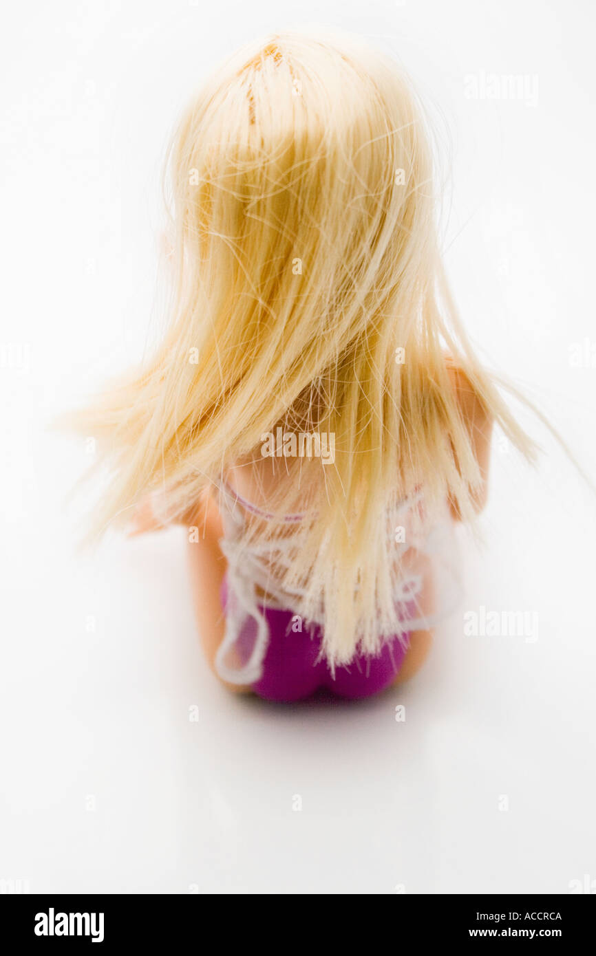 Back of a Barbie doll with blond hair Stock Photo - Alamy
