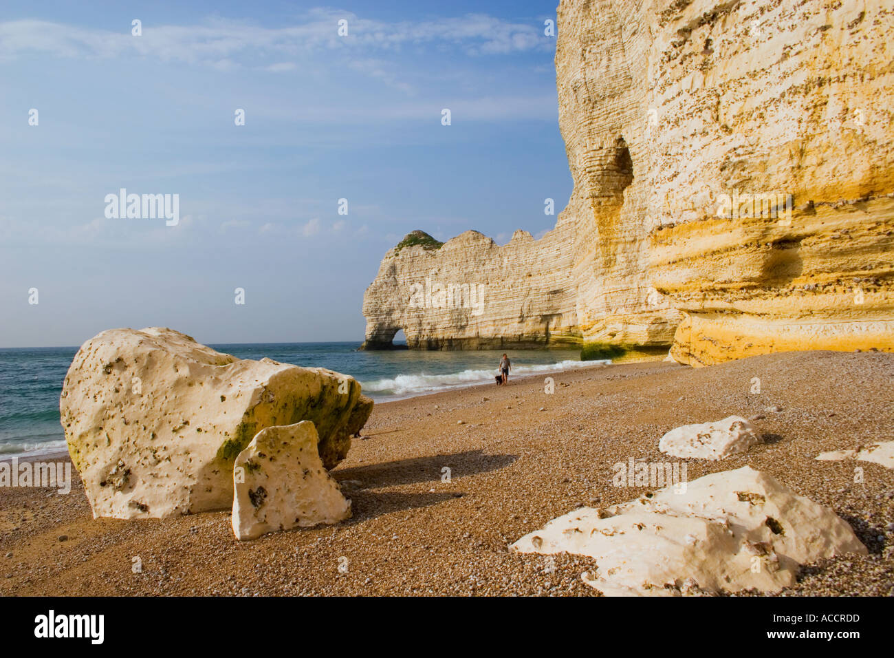 Rocks on the beautiful beach of Etretat France Stock Photo - Alamy