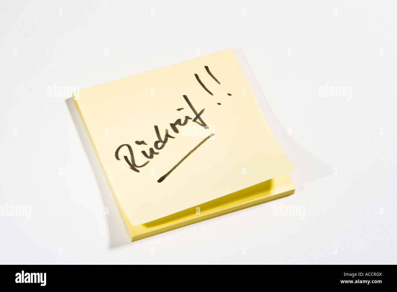 yellow sticky note with text Stock Photo - Alamy