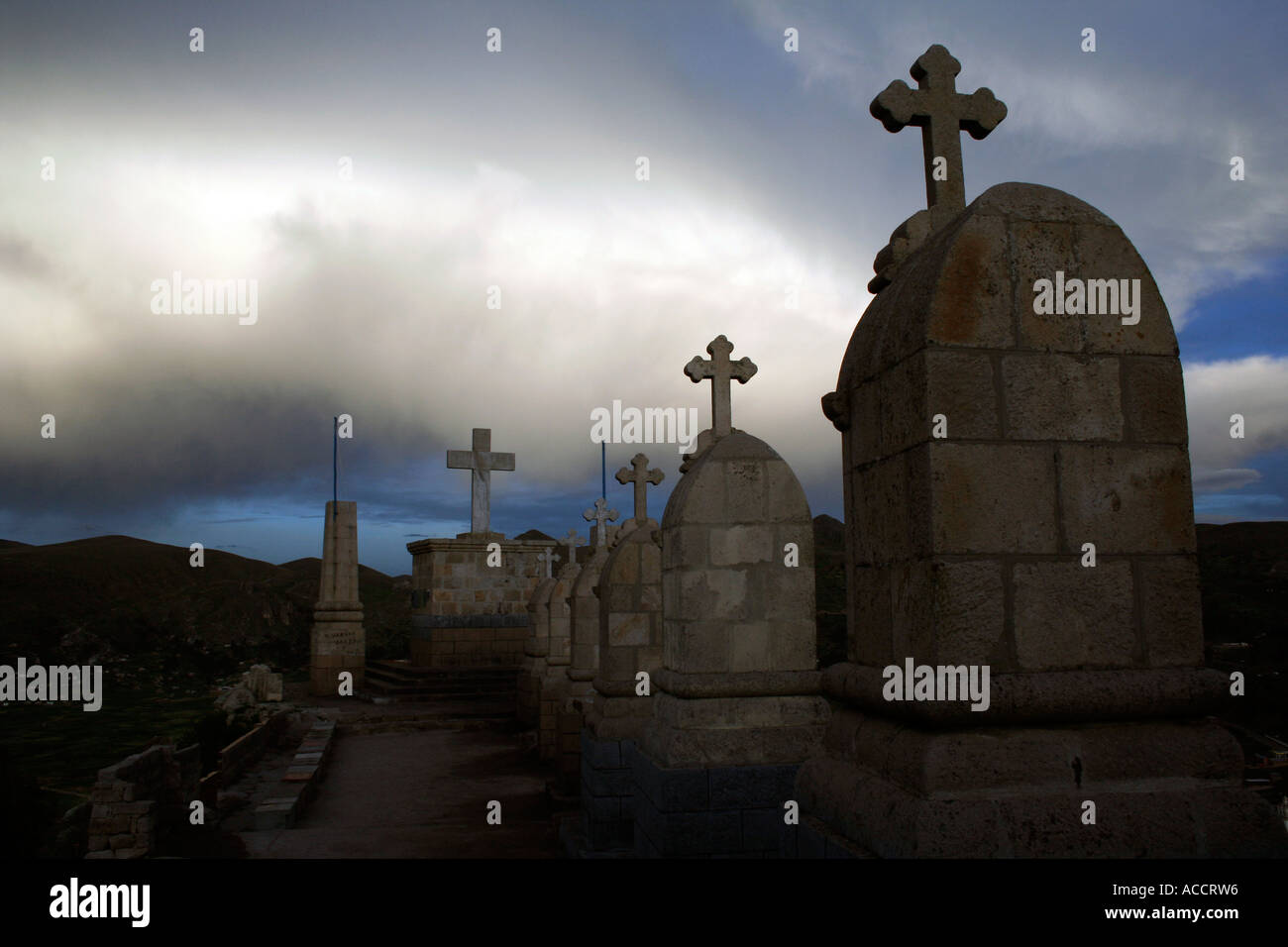 Altars on top of Cerro Calvario, Calvary Mountain, Copacabana, Lake ...