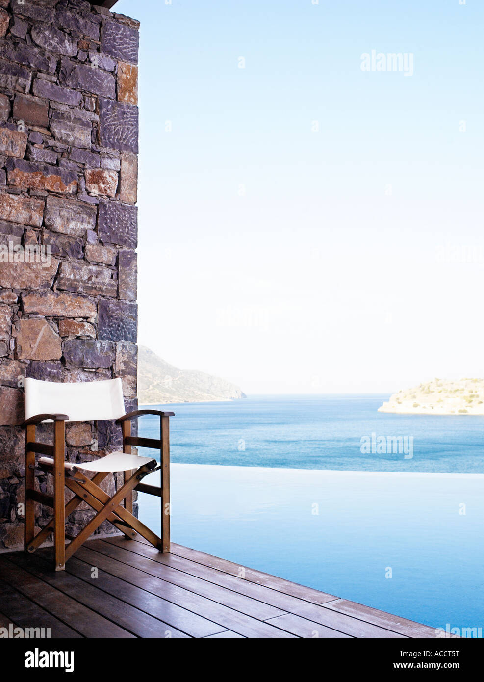 Patio with a view over the sea Stock Photo - Alamy