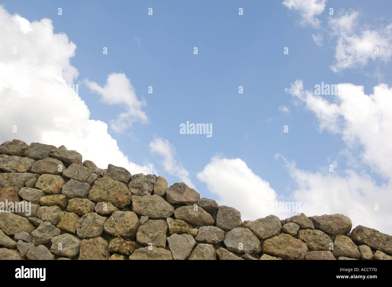 Remains of Ancient Roman Stone Wall Volubilis Morocco North Africa ...