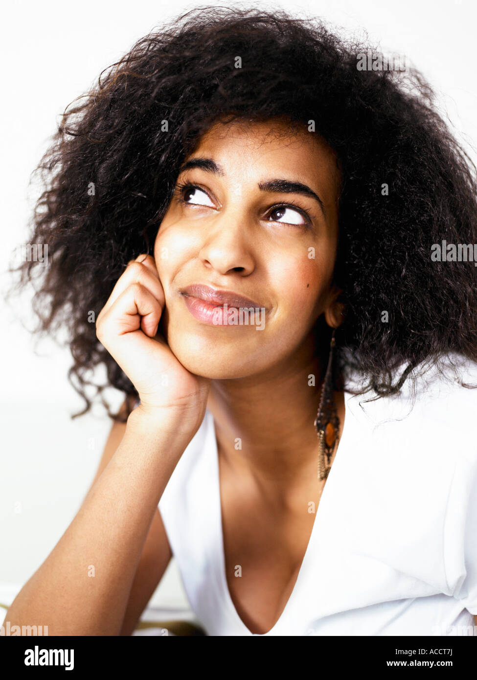 Portrait of a thoughtful woman Stock Photo - Alamy