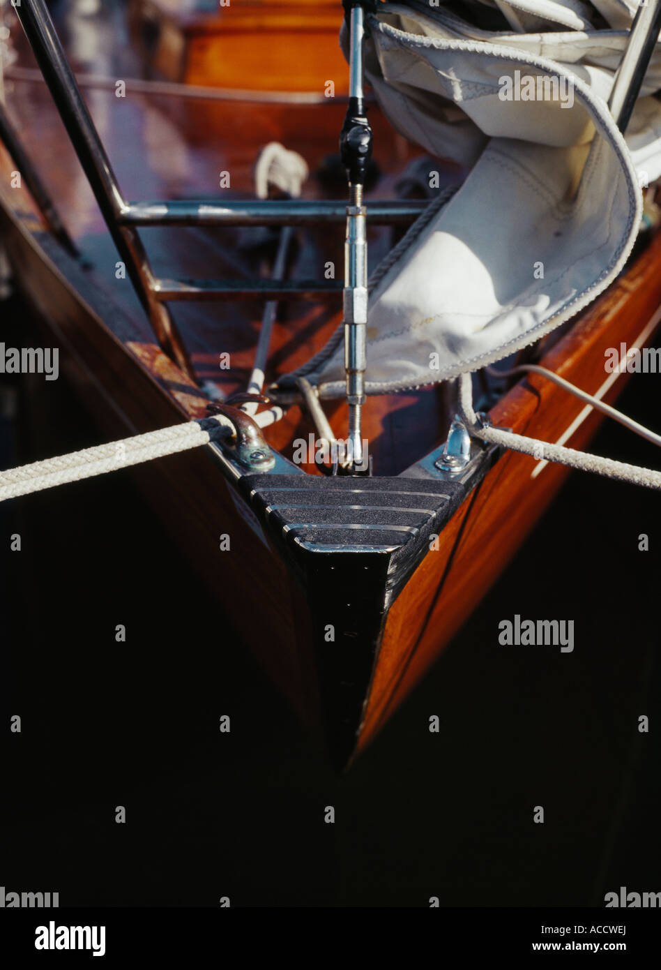 The stern on a sailing boat Stock Photo - Alamy