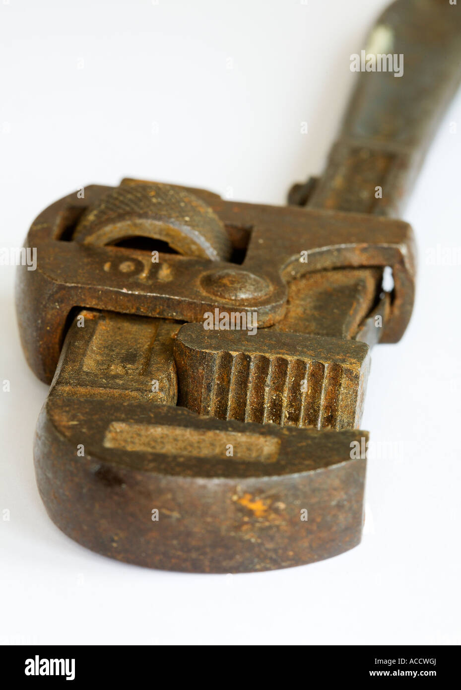 Rusty old adjustable monkey wrench Stock Photo - Alamy