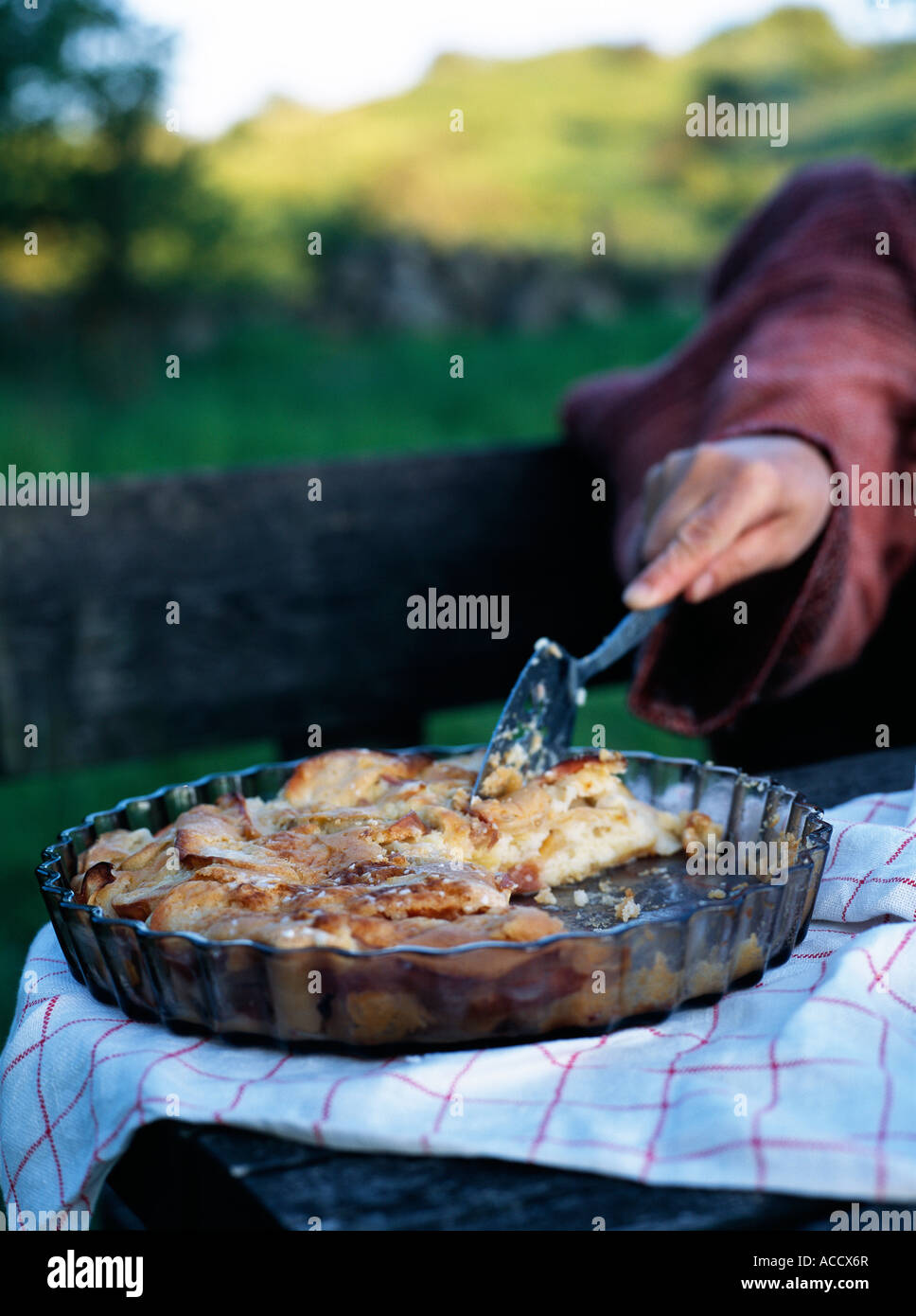Apple pie on a table Stock Photo - Alamy