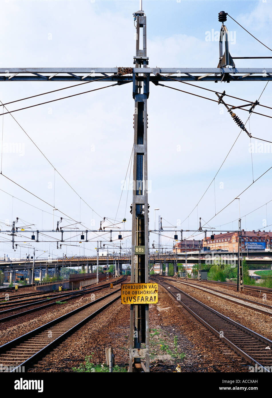 Commuter train tracks Stock Photo - Alamy