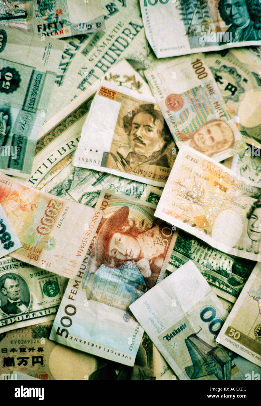 Banknotes from different countries Stock Photo - Alamy