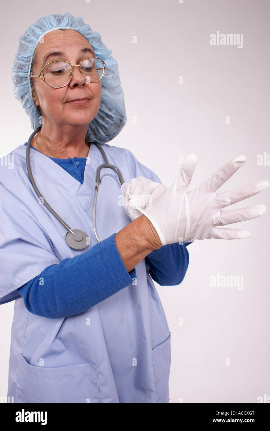 Medical Practitioner Getting Ready For Examination Stock Photo - Alamy