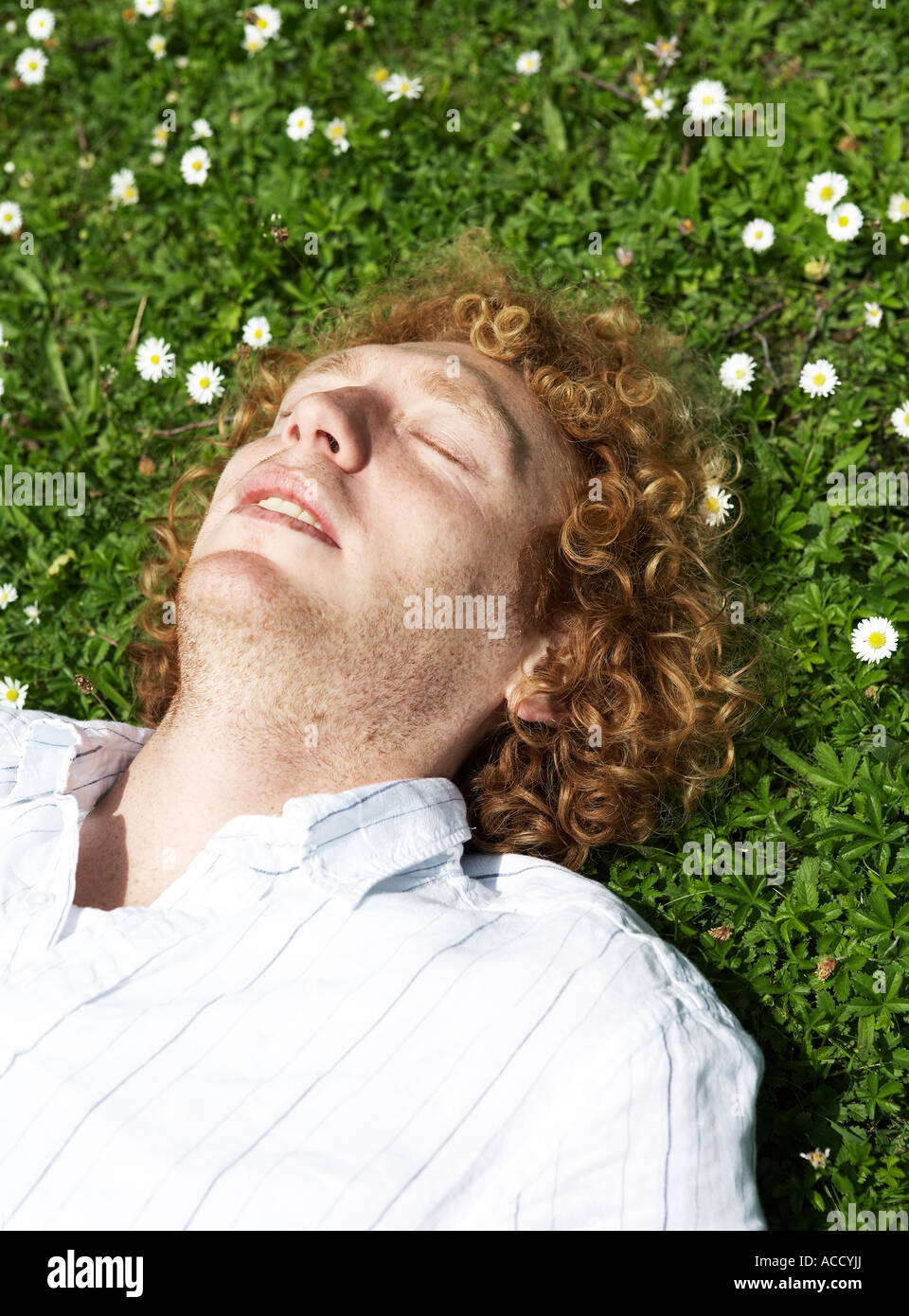 A man resting on a lawn Stock Photo - Alamy