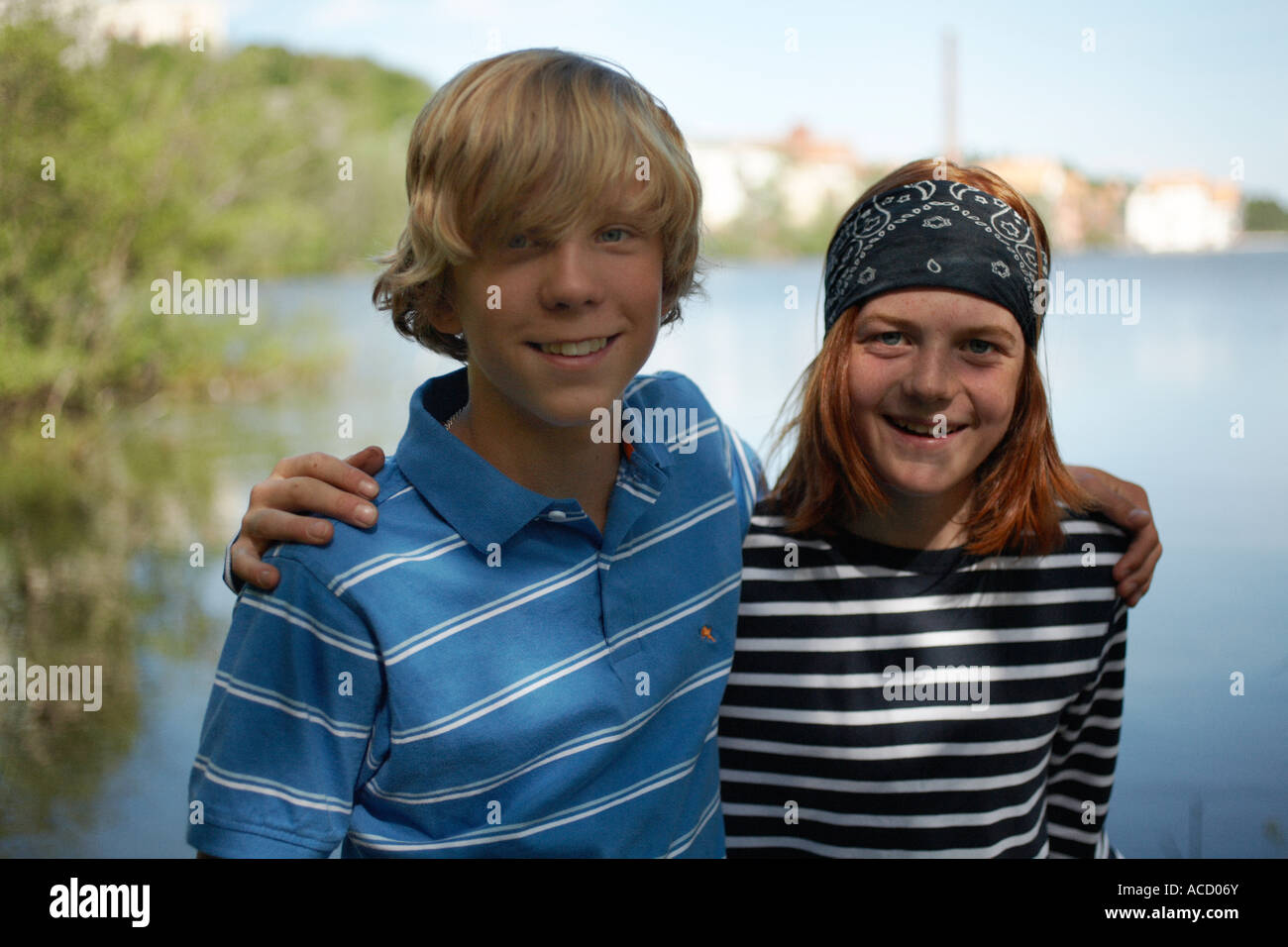 Portrait of two boys Stock Photo - Alamy