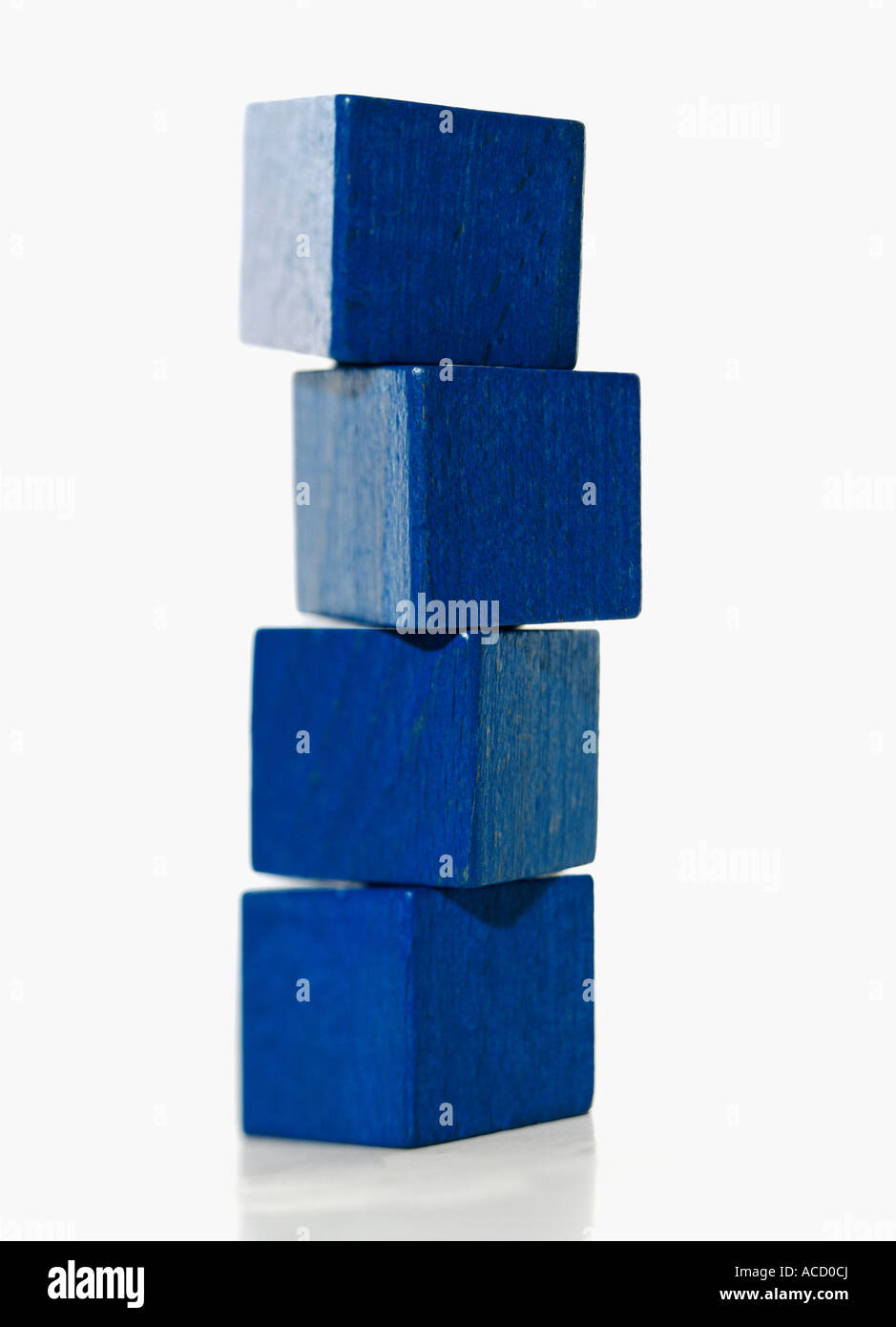 Blue blocks in a pile on a white background Stock Photo - Alamy