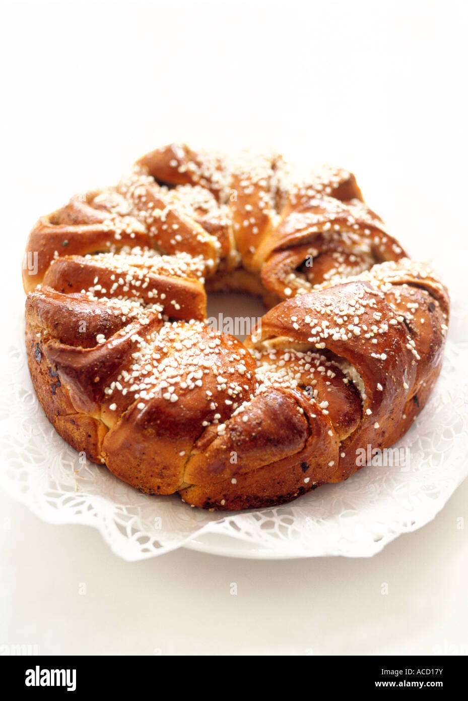 A bun on a white background Stock Photo - Alamy