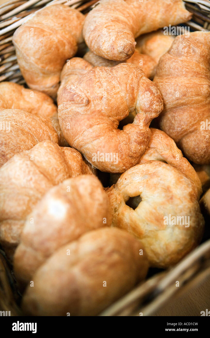 Croissants in a basket Stock Photo - Alamy