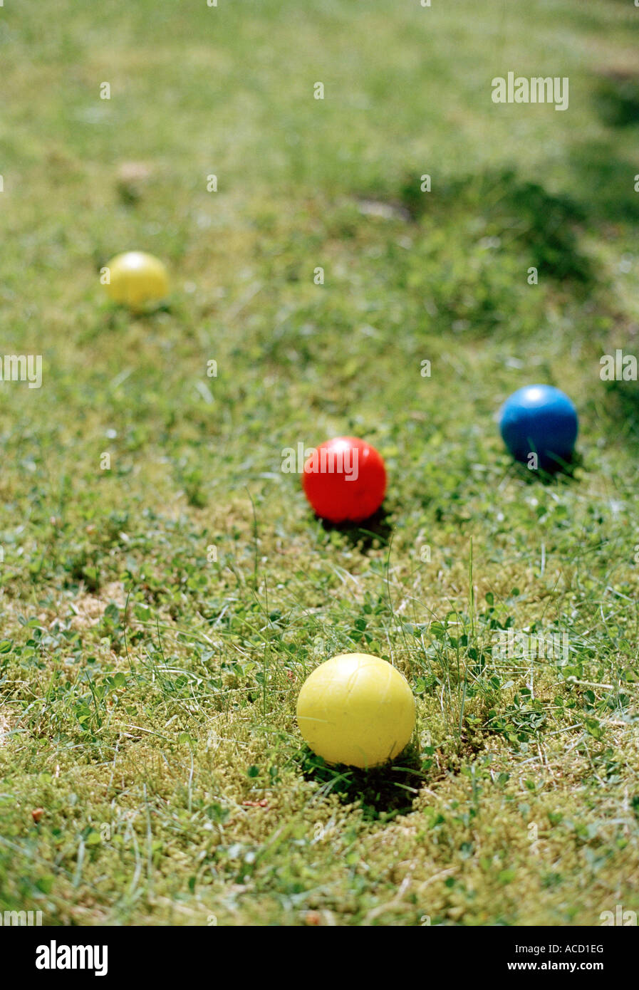 Boule balls on a lawn Stock Photo - Alamy