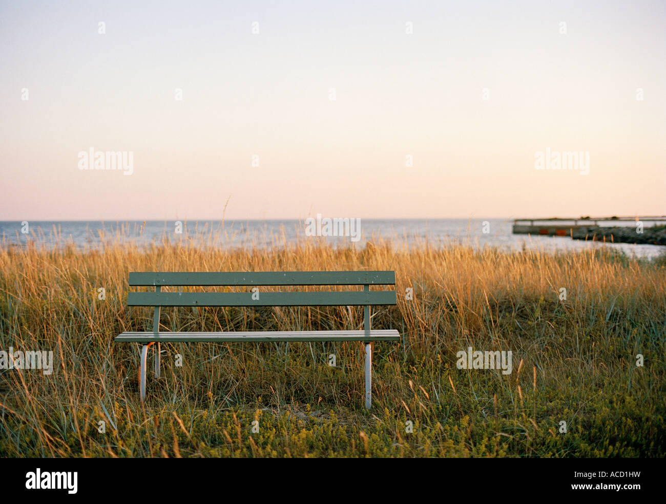 Bench on beach hi-res stock photography and images - Alamy