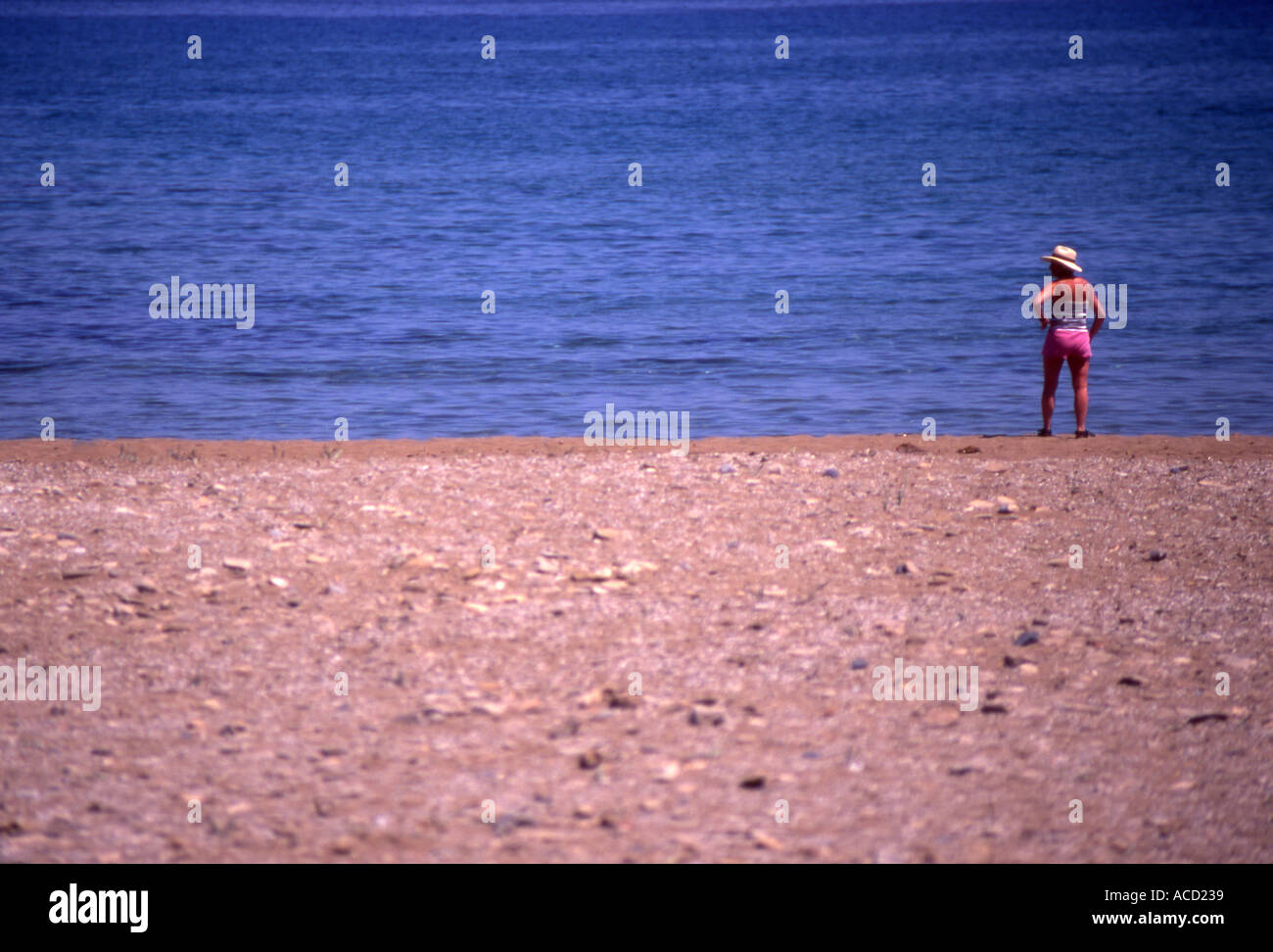 woman on beach at karakoumi kyrenia northern cyprus Stock Photo - Alamy