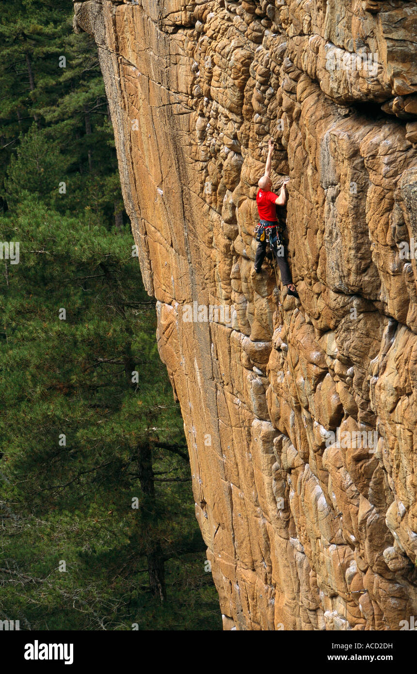 A rock climber in action Stock Photo - Alamy