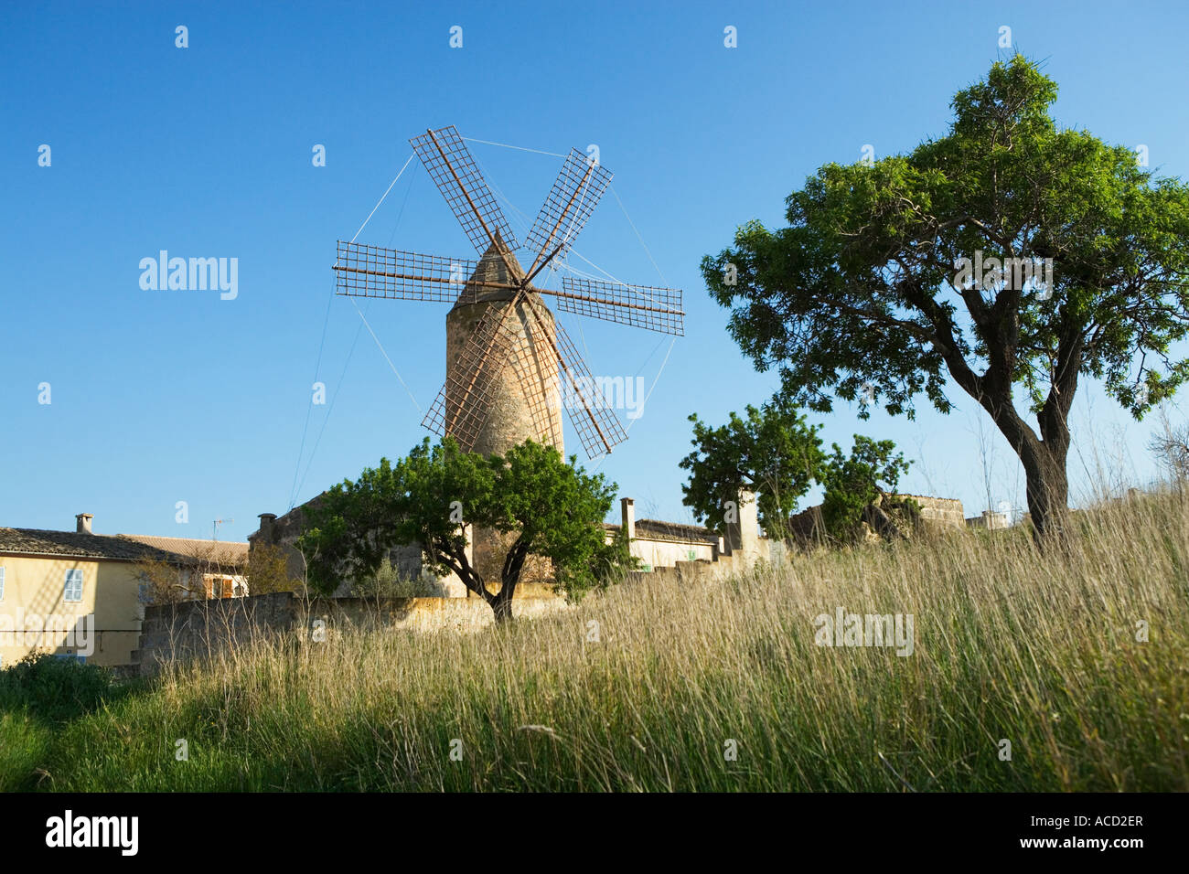 A windmill on the countryside Stock Photo - Alamy