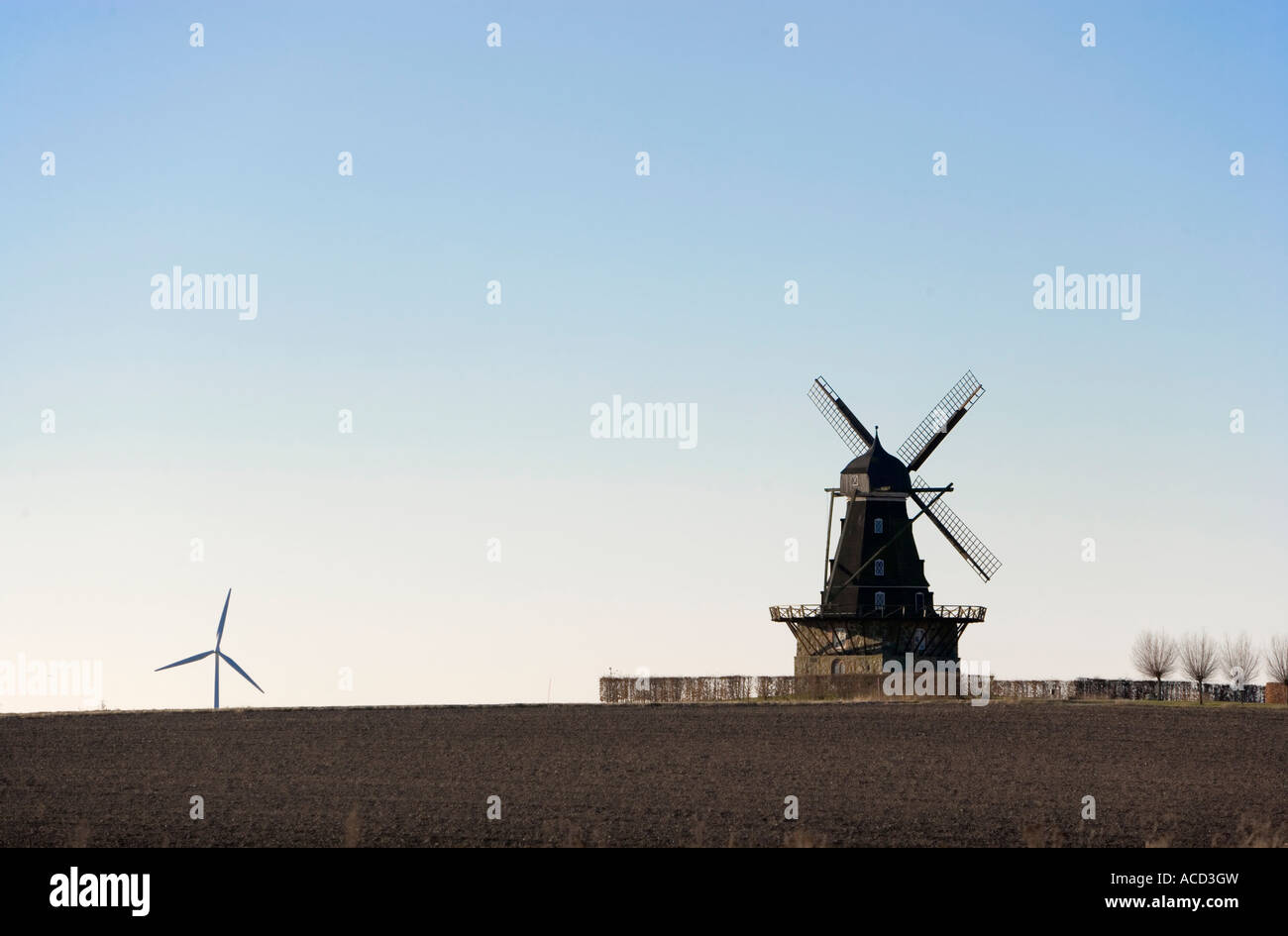 Windmill and wind power station Stock Photo - Alamy