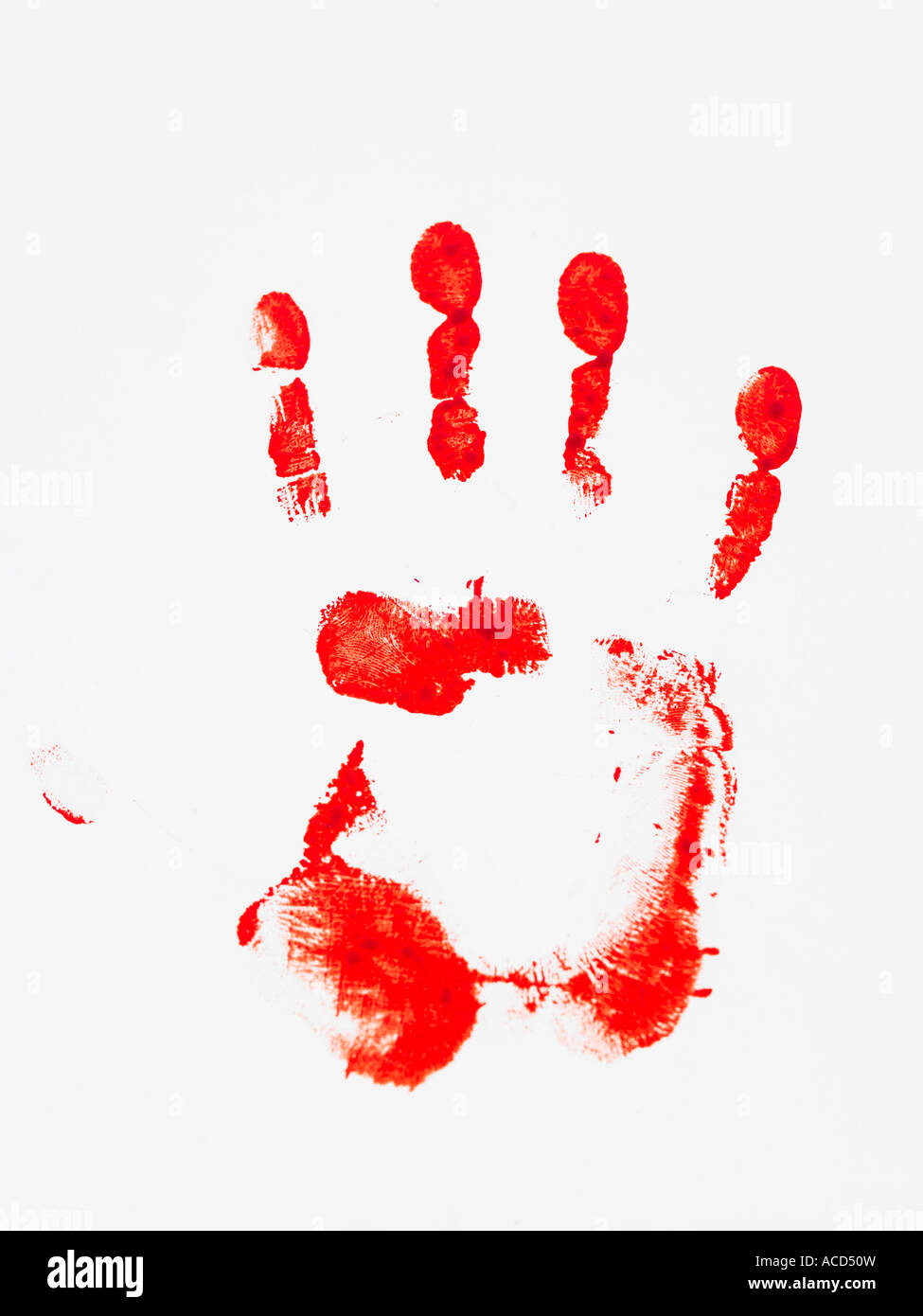 A hand print on a white background Stock Photo - Alamy