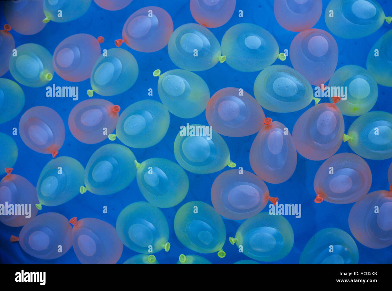 Water balloons in pool flloating orange and yellow balloons patterns ...