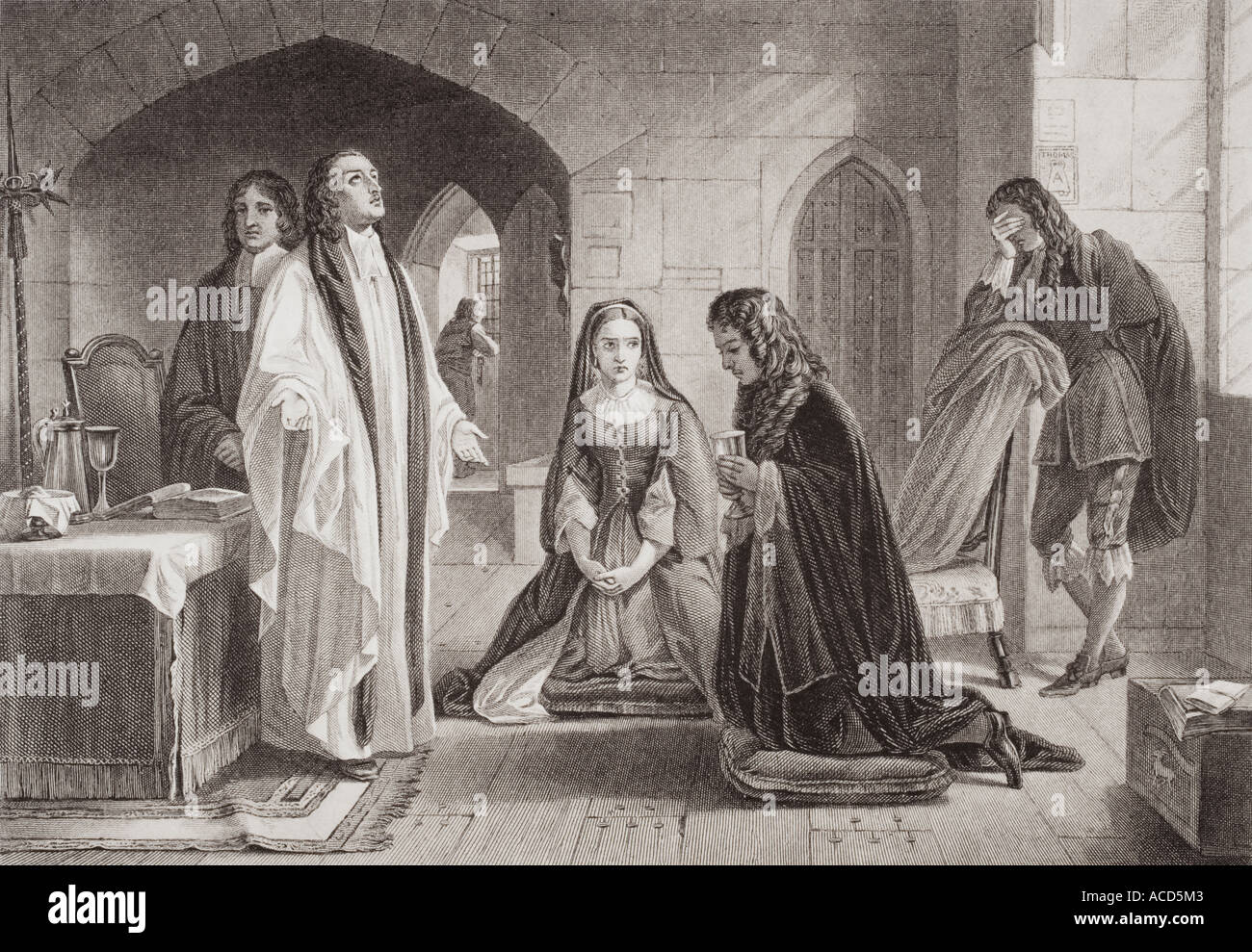 Lord William Russell receiving the sacrament prior to his execution ...