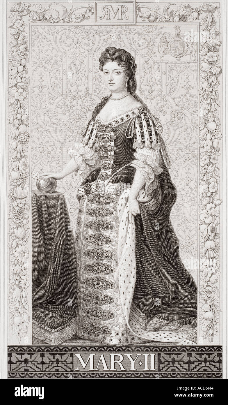 Queen Mary II, 1662 - 1694. Queen of England, Scotland and Ireland ...