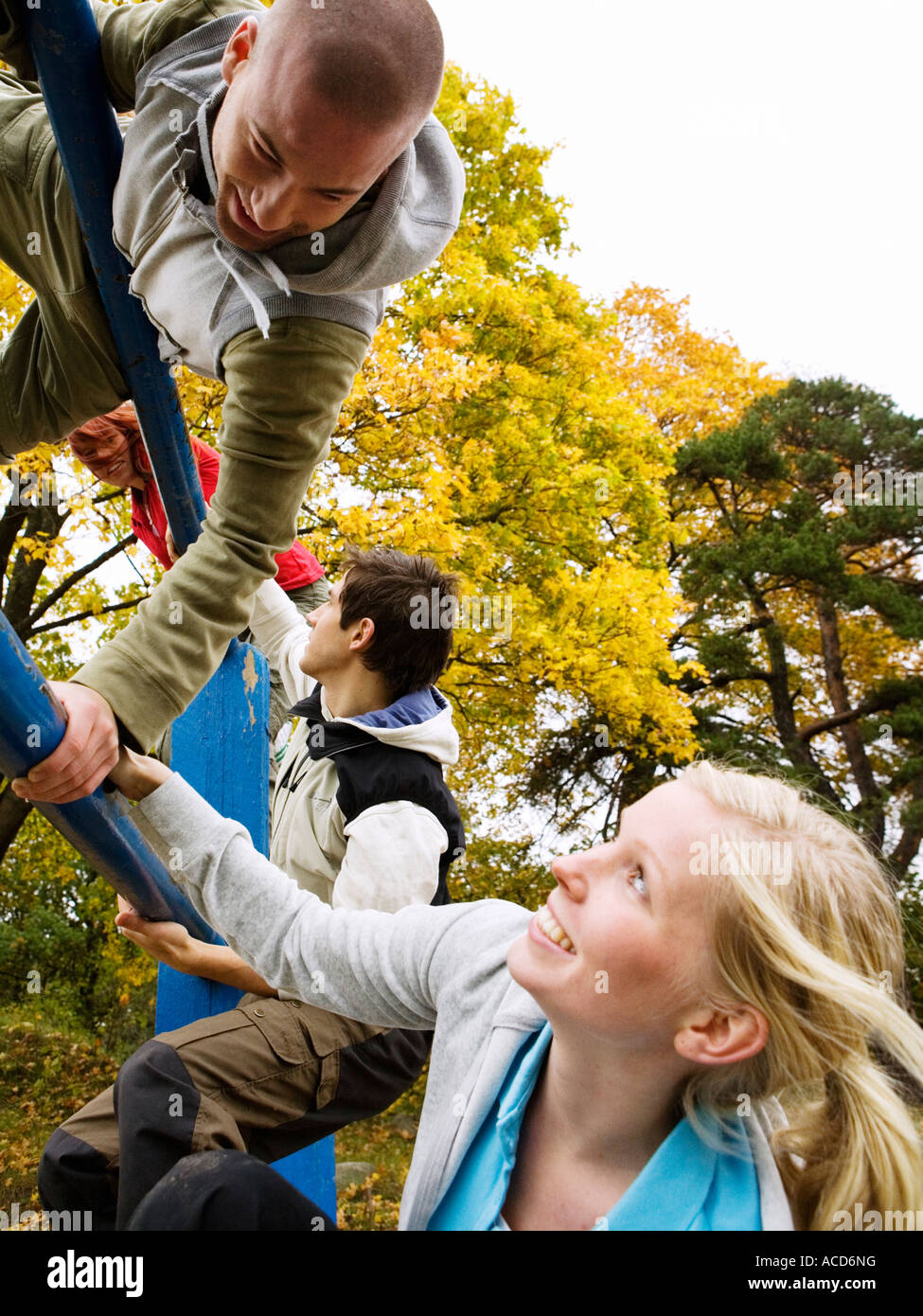 Young persons in an assault course Stock Photo - Alamy