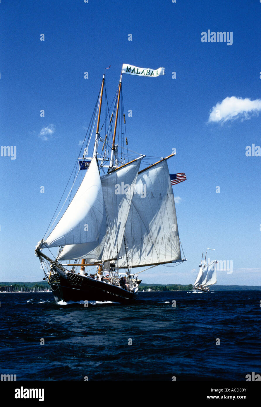 Tall ships Malabar and Manitou on Grand Traverse Bay Stock Photo - Alamy