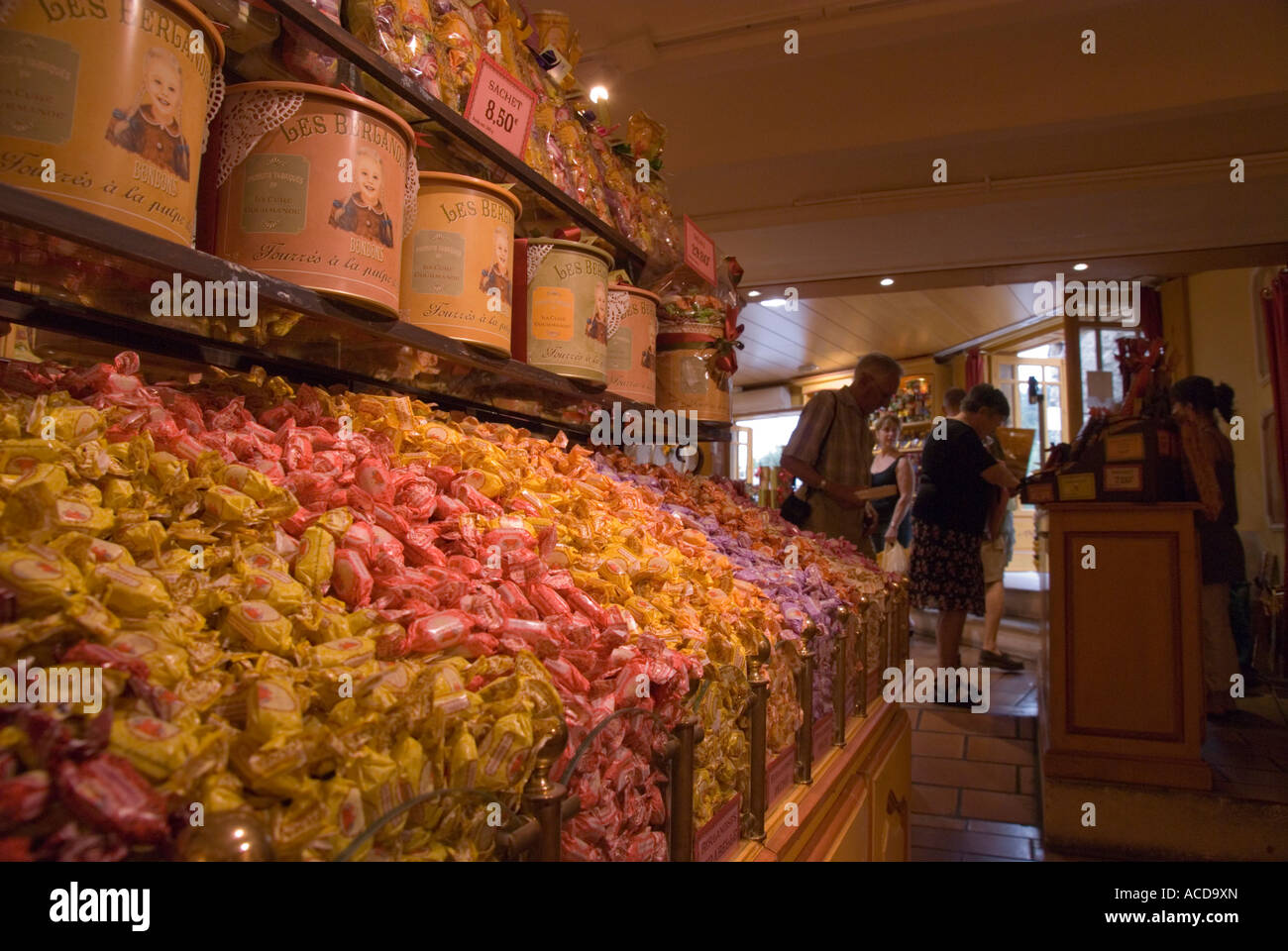 France Les Baux de Provence inside sweet shop candy store Stock Photo ...