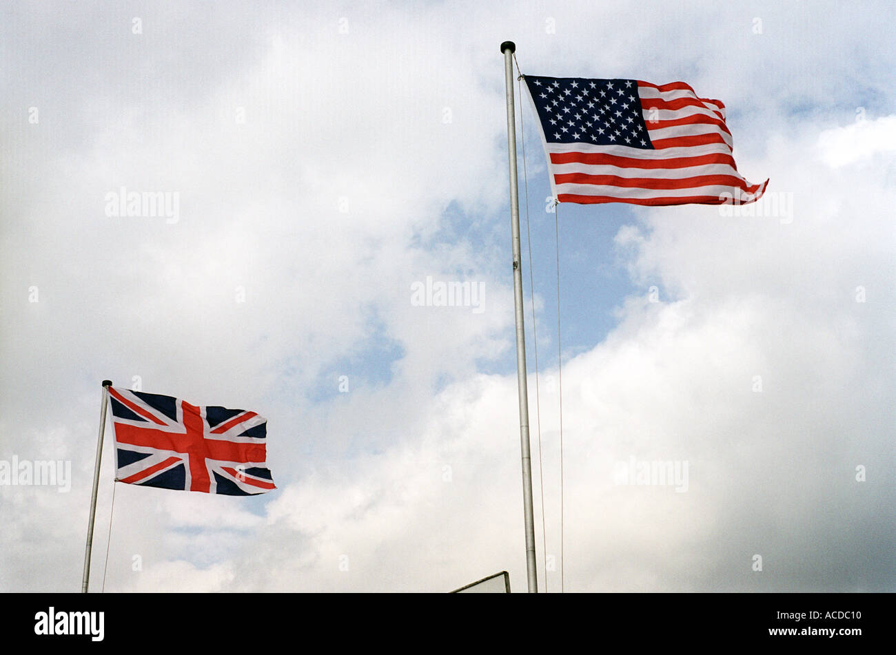 Union Jack Flag and Stars and Stripes flying together Stock Photo - Alamy