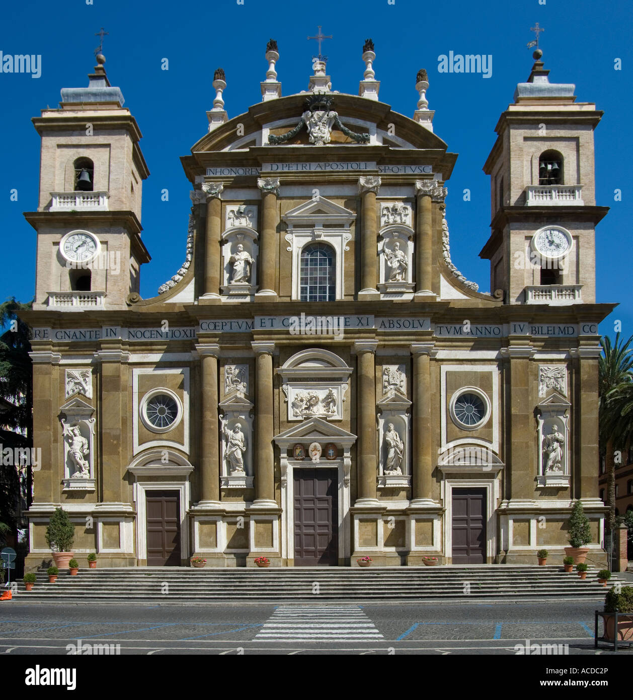 Frascati, Lazio, Italy. Cathedral San Pietro (St Peter) Facade Stock ...