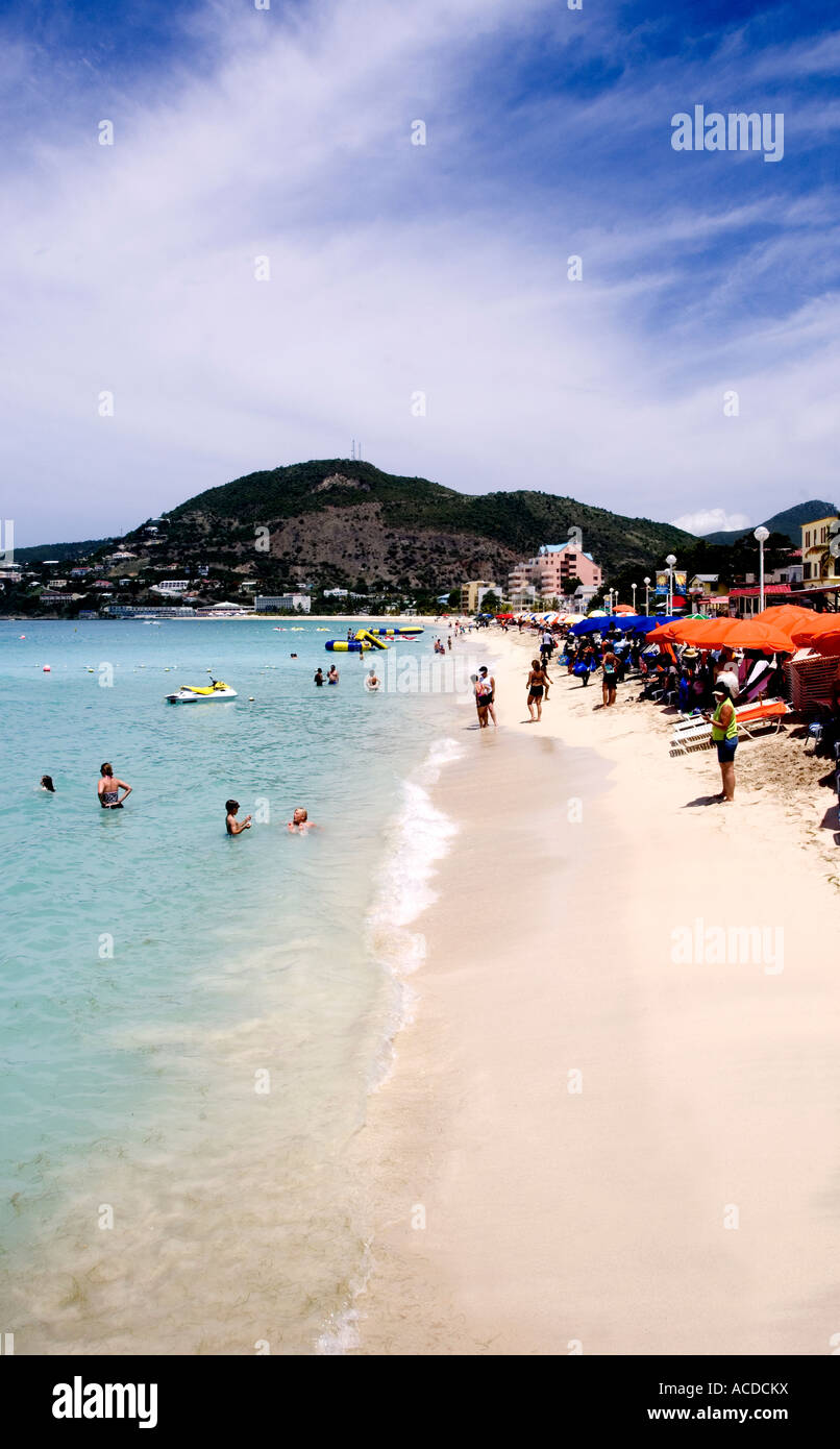 Great Bay Beach Philipsburg St Maarten Caribbean Stock Photo - Alamy