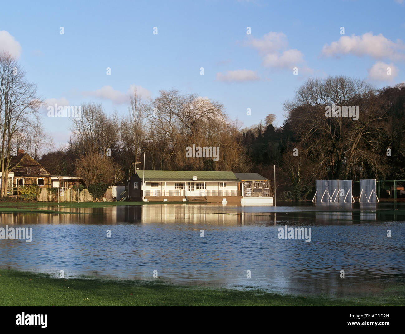 RAIN STOPPED PLAY Cricket field pitch and Pavilion flooded Henley on ...