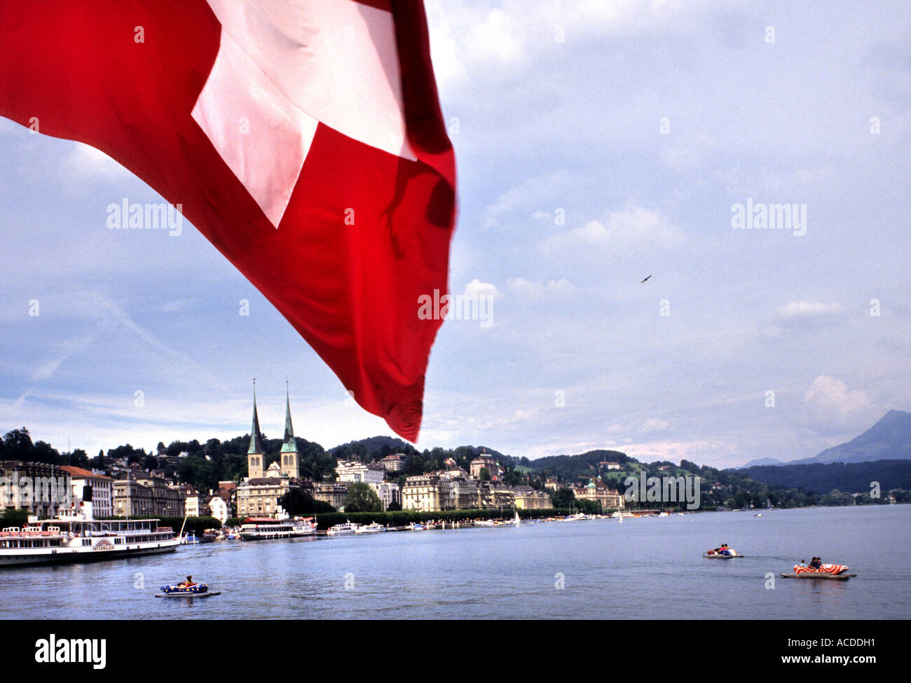 Flag Switzerland Luzern Town Historic Centre Lucerne, Luzern Stock ...
