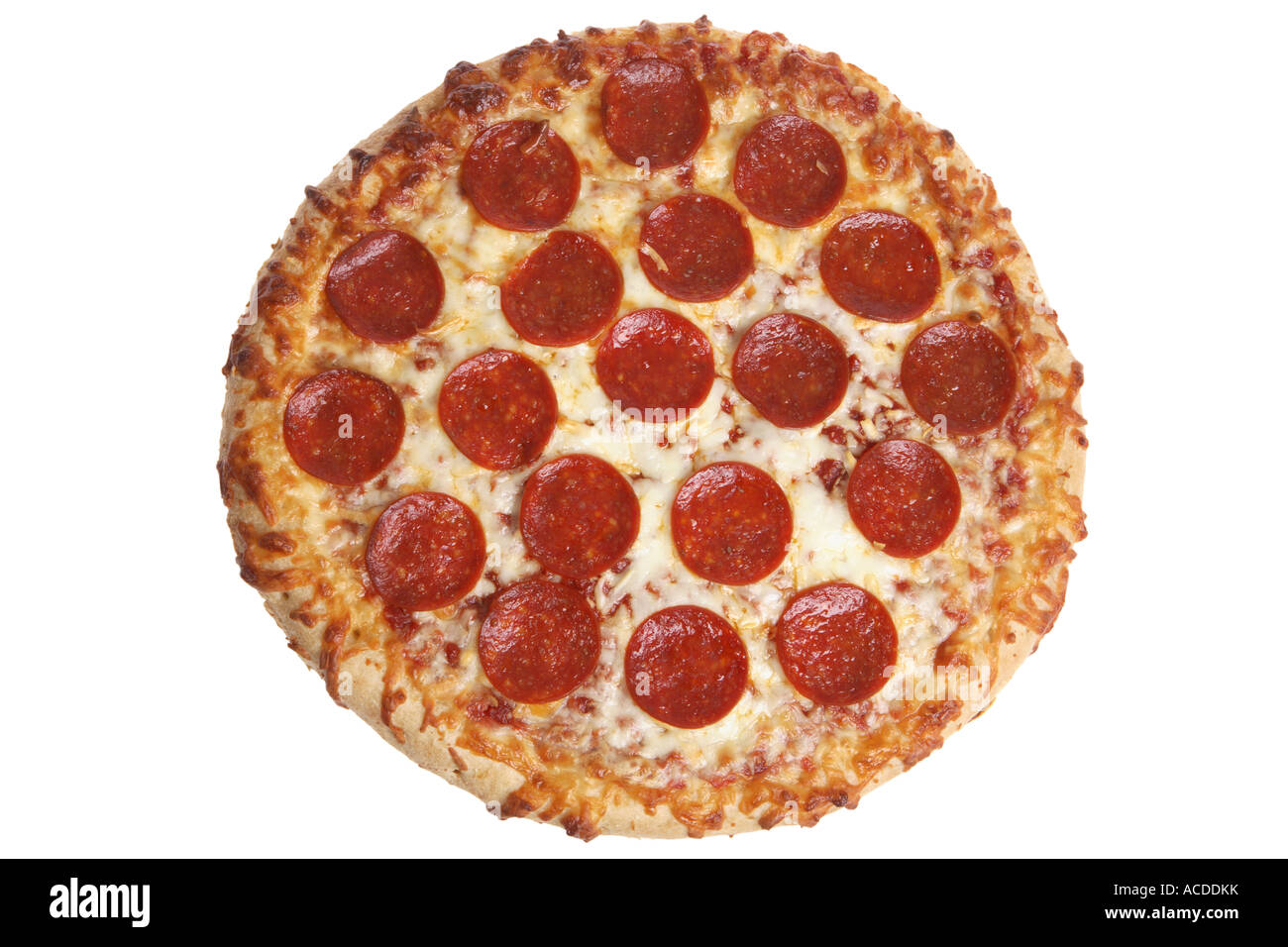 Pepperoni Pizza cut out on white background Stock Photo - Alamy