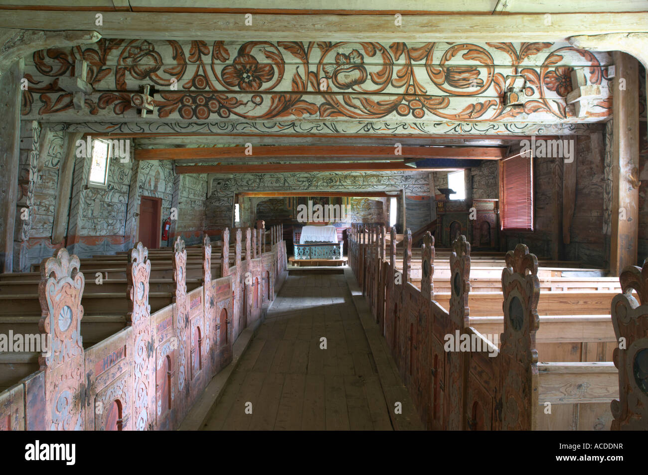 Interior of the Old Ardal Church, Ardal, Hjelmeland, Rogaland, Norway ...