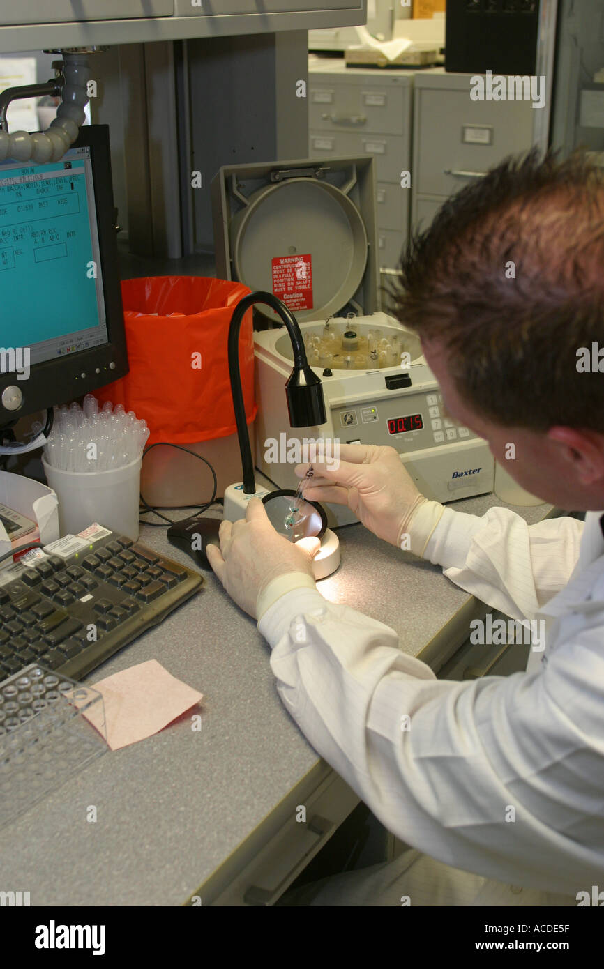 Forensics Testing blood to determine blood type. Bryan LGH Hospital ...