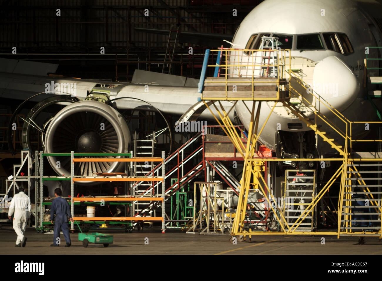 Scaffolding on Boeing 767 Stock Photo - Alamy