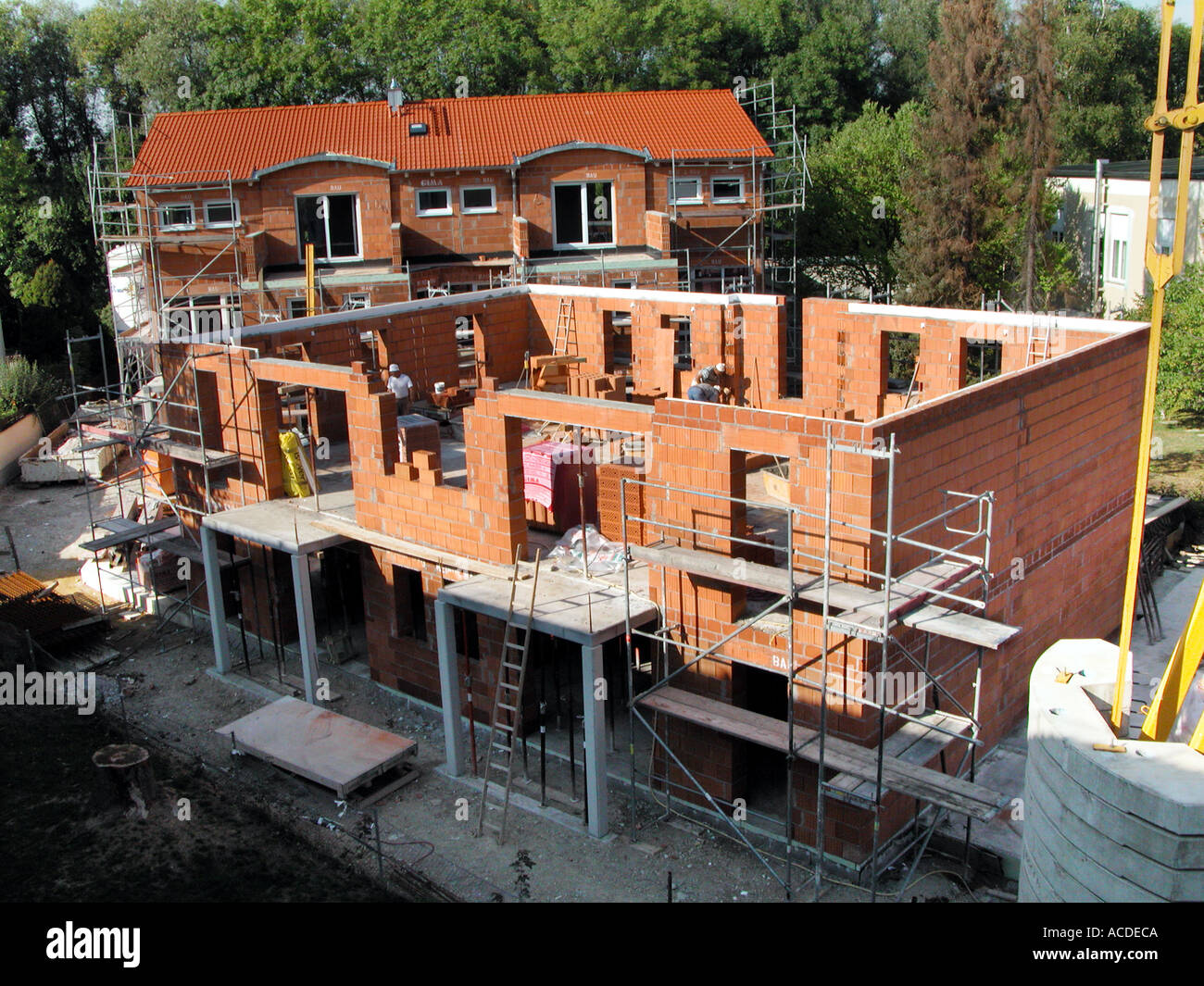 Construction site Residential Construction house BRICK BRICKS Stock Photo - Alamy