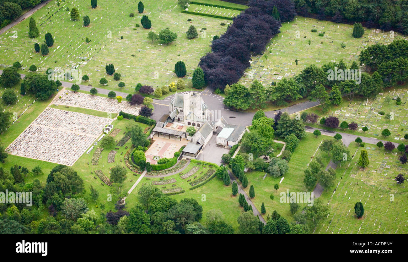 Aerial view. Bournemouth Crematorium. Dorset. UK Stock Photo - Alamy