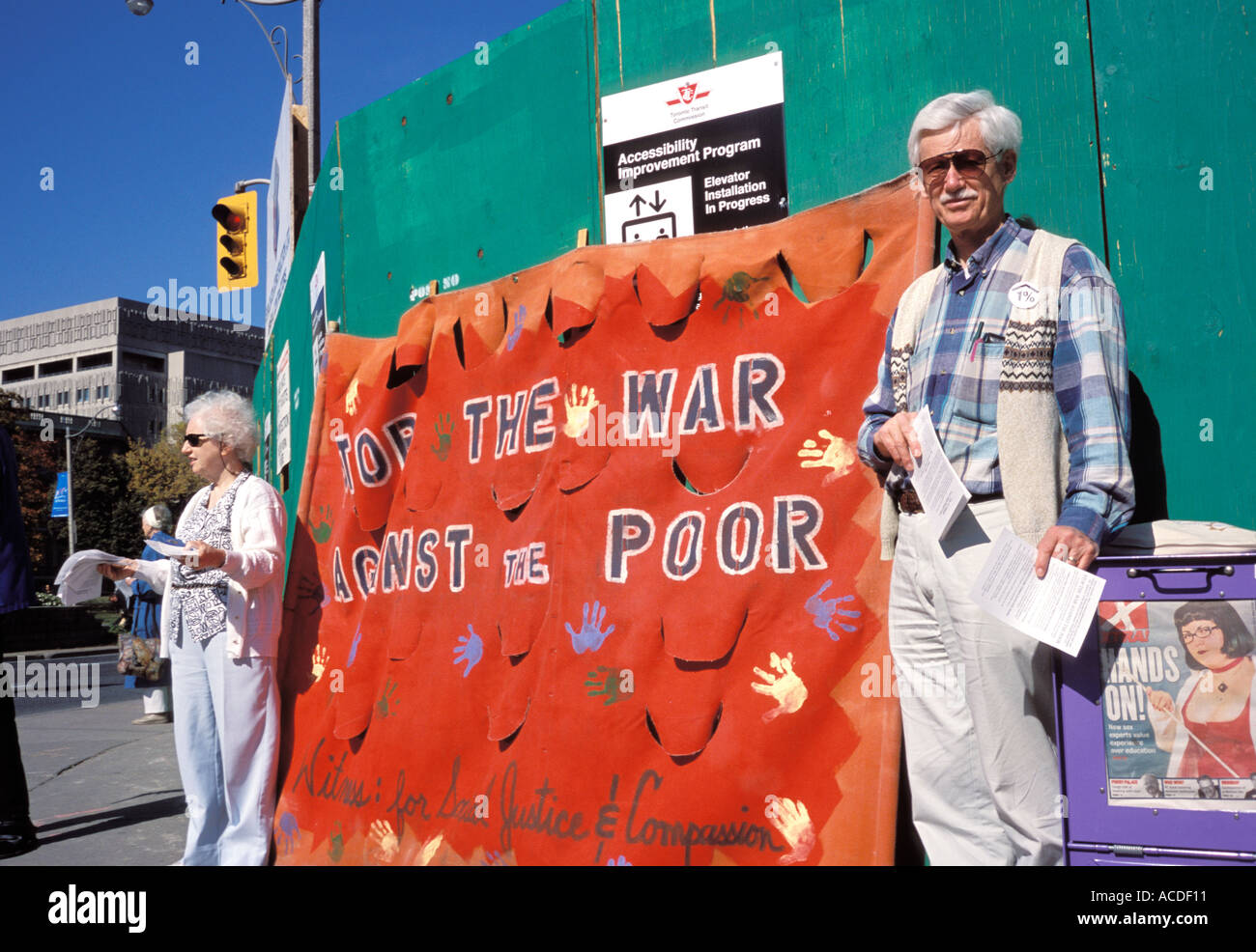 Seniors protesting the lack of programs for poor people in toronto and ...