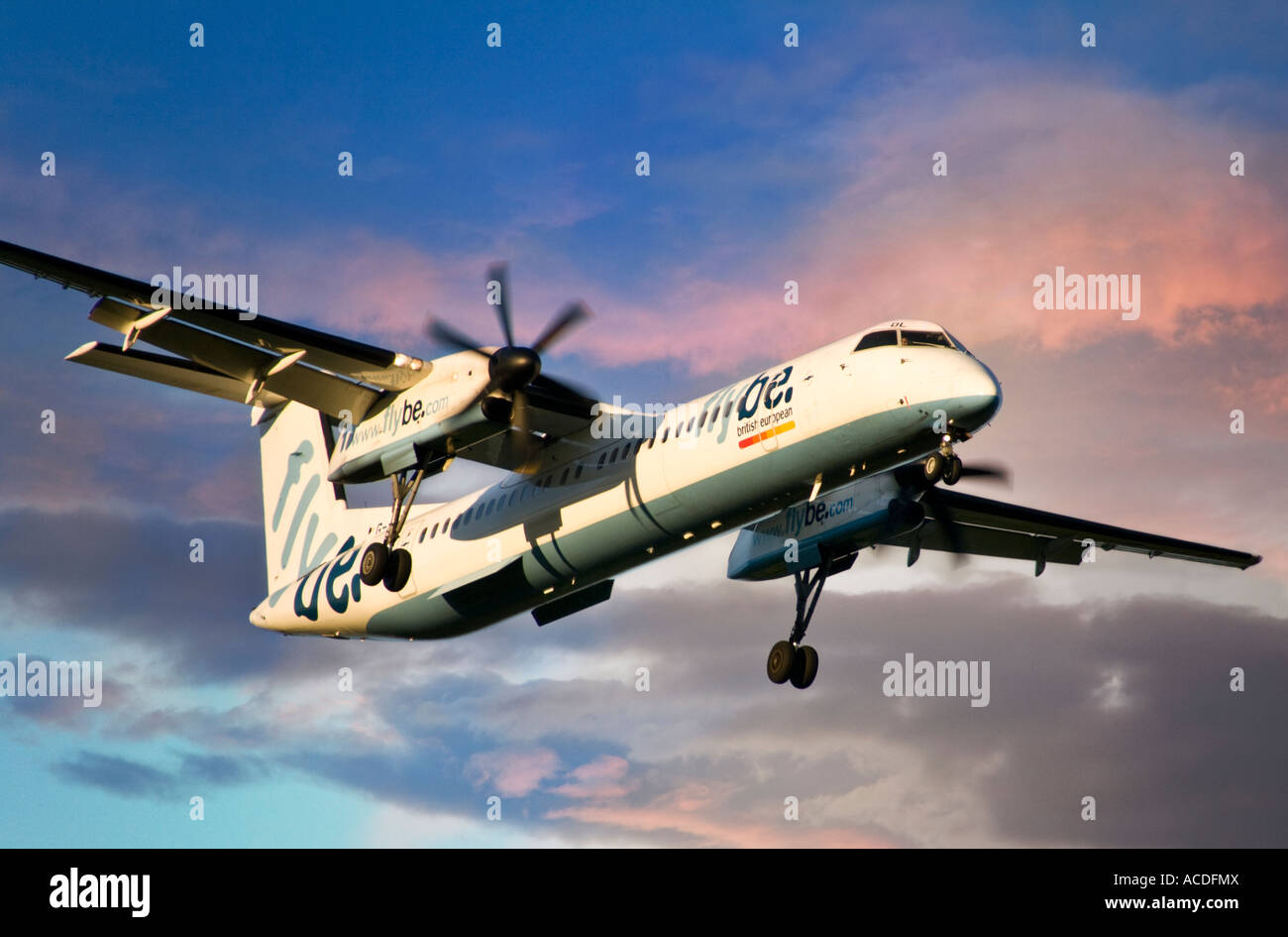 De Havilland Canada DHC 8 402Q Dash 8 operated by Flybe British European airways Stock Photo - Alamy