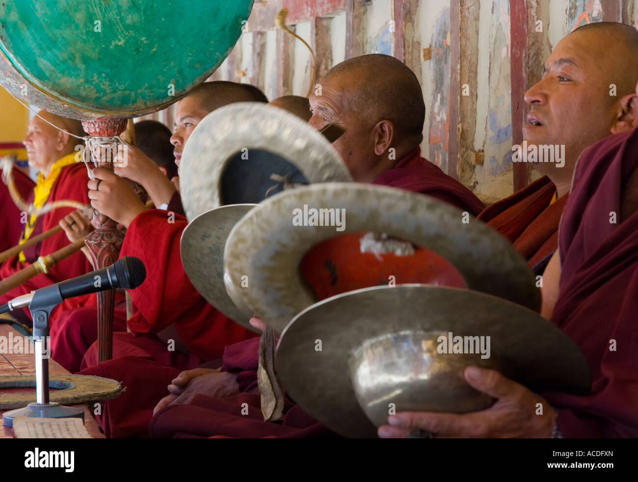 India Himalaya Jammu and Kashmir Ladakh village of Hemis Hemis festival ...