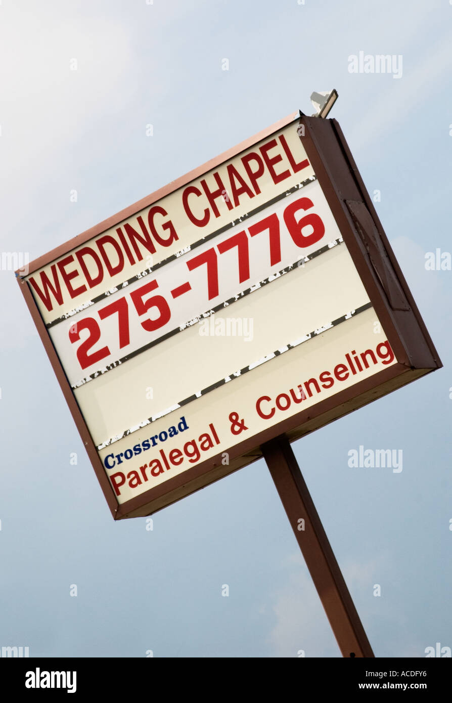 Wedding Chapel and Lawyer Sign, Funny Wedding and Divorce Sign Stock ...