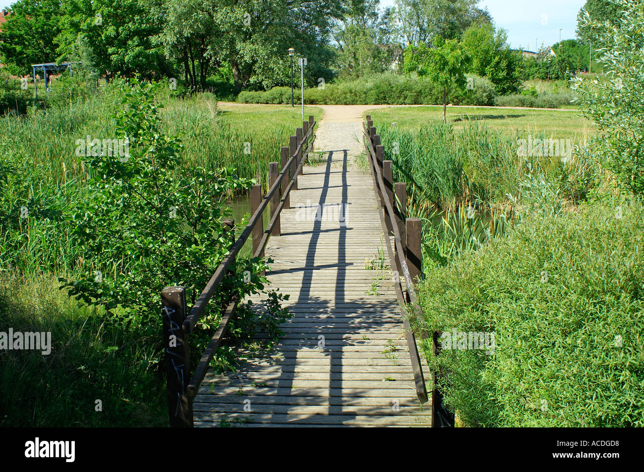 bridge over little lake Stock Photo - Alamy