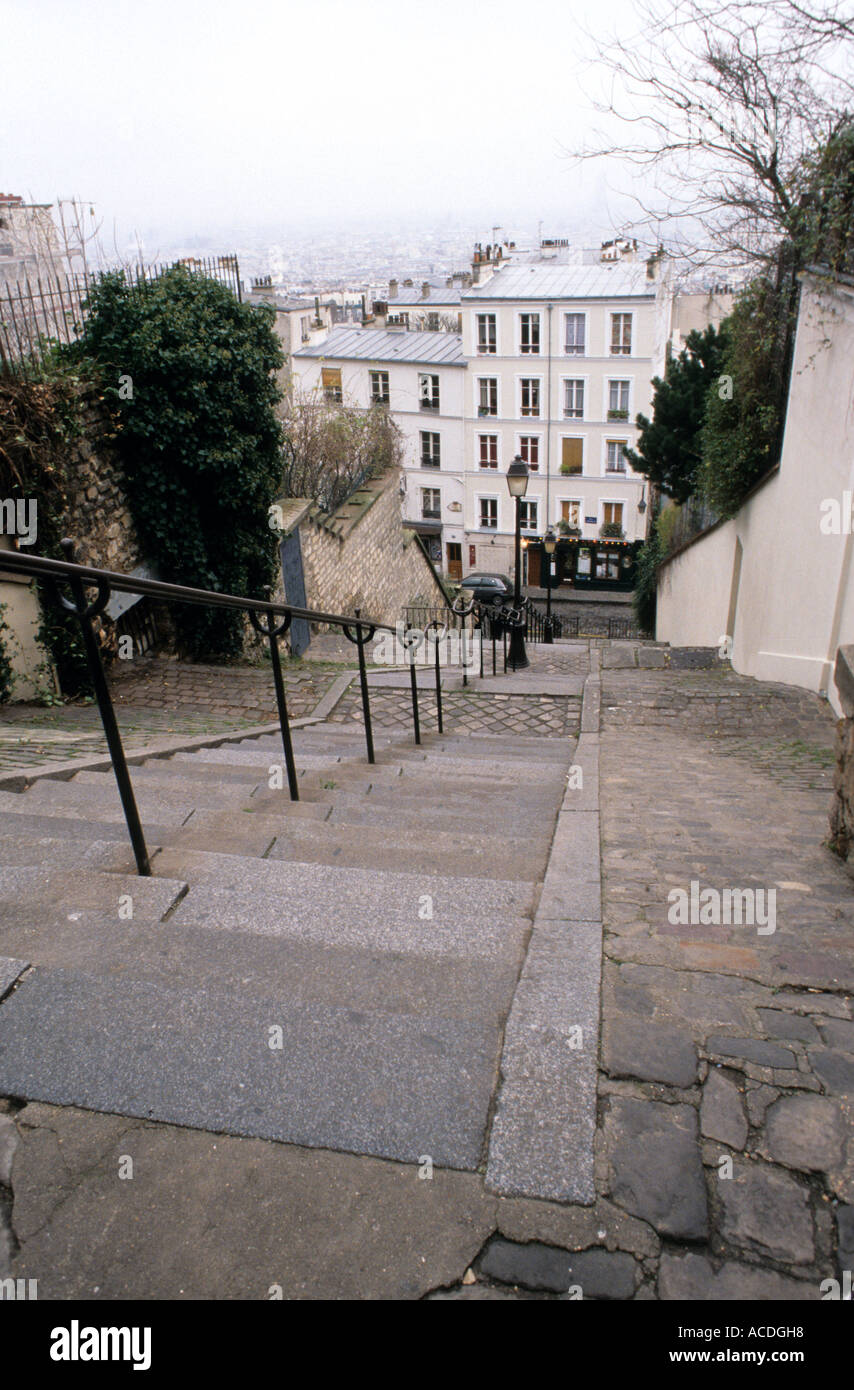 Paris steep steps hi-res stock photography and images - Alamy