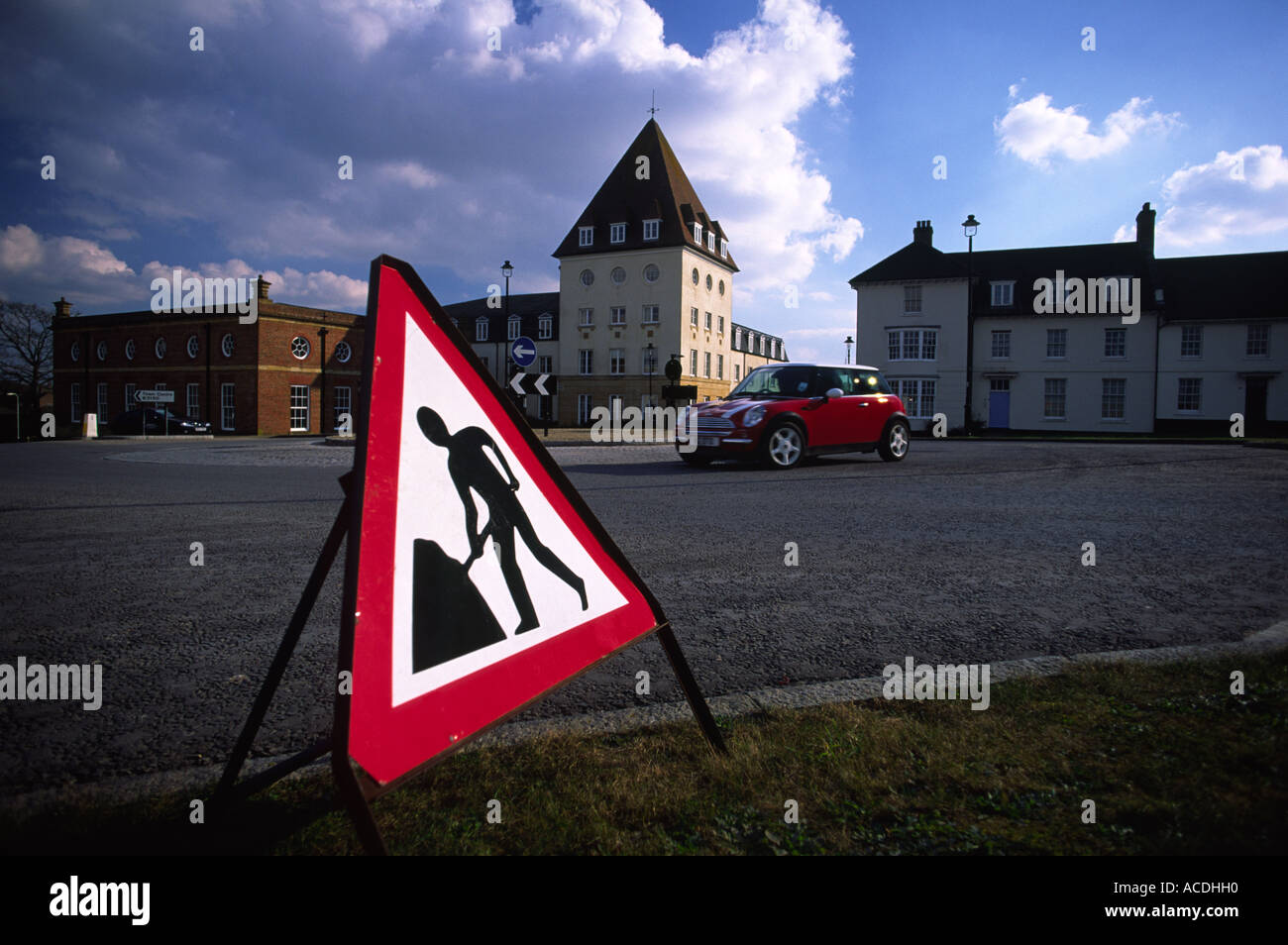 Mini roundabout sign hi-res stock photography and images - Alamy