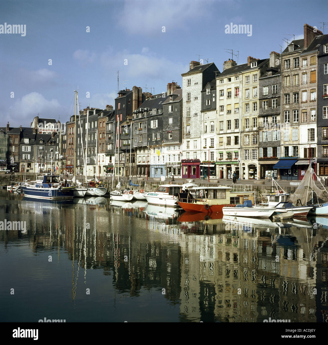 geography / travel, France, Honfleur, overviews, port basin, harbour ...